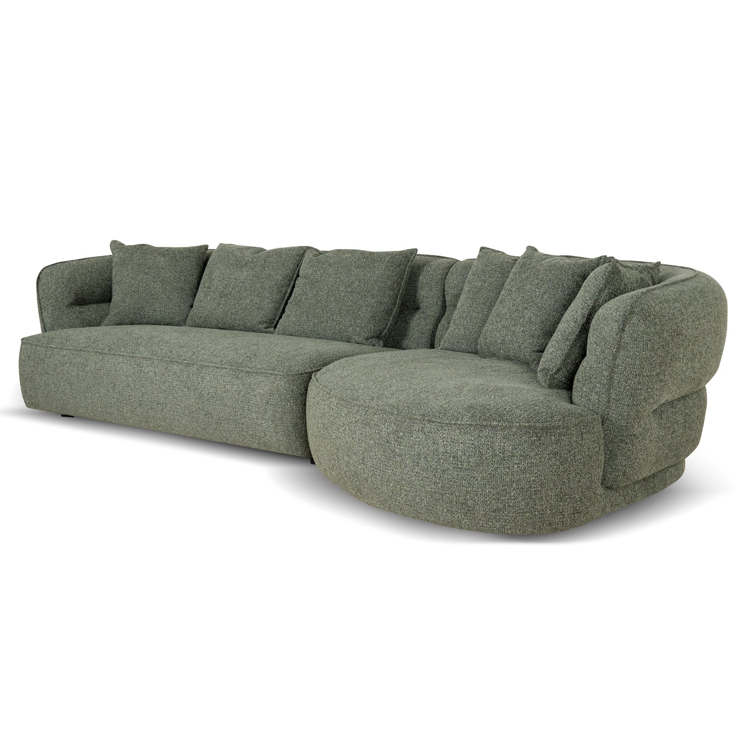 Rowe Right Chaise Sofa - Coral Dark Green | Interior Secrets