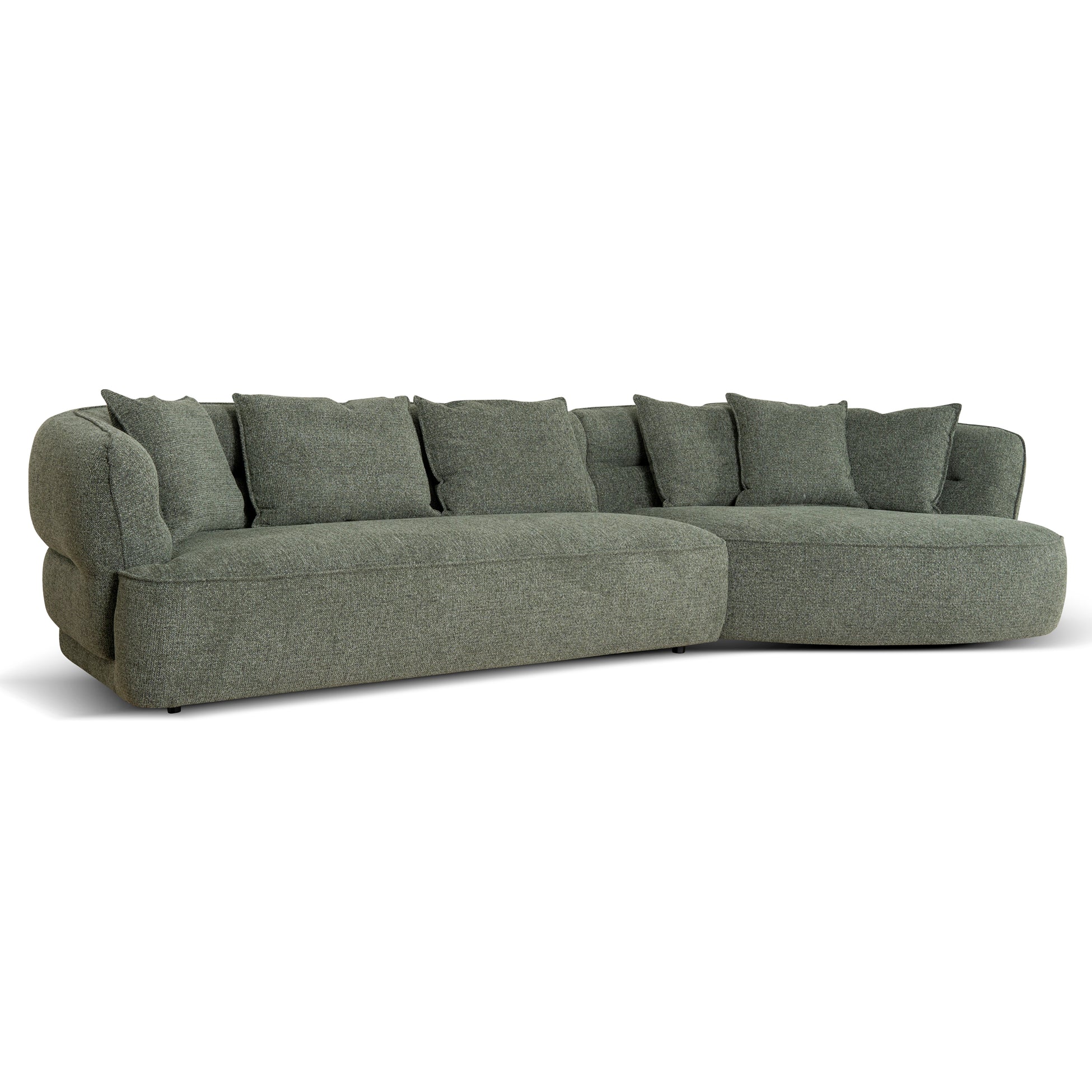 Rowe Right Chaise Sofa - Coral Dark Green | Interior Secrets