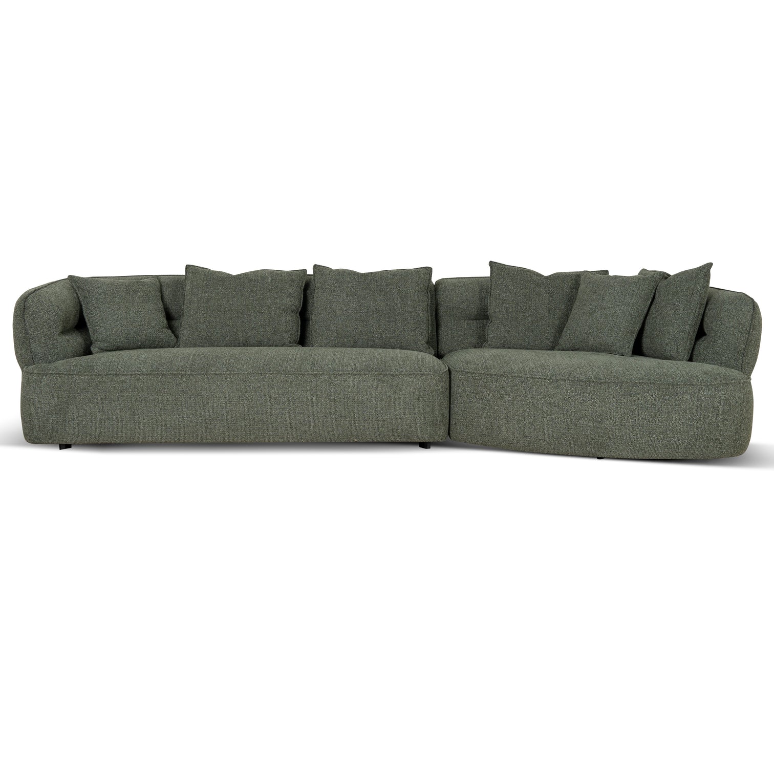 Rowe Right Chaise Sofa - Coral Dark Green | Interior Secrets