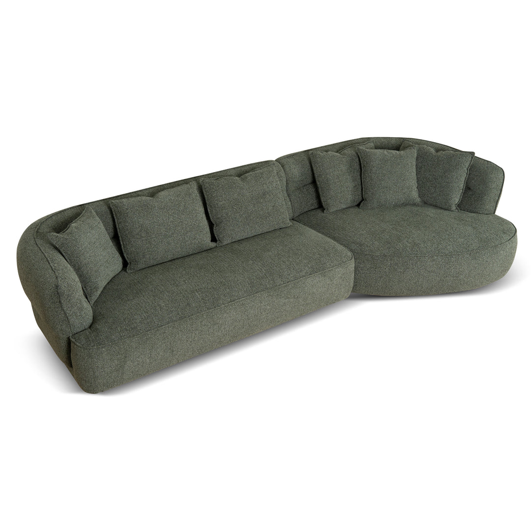 Rowe Right Chaise Sofa - Coral Dark Green | Interior Secrets