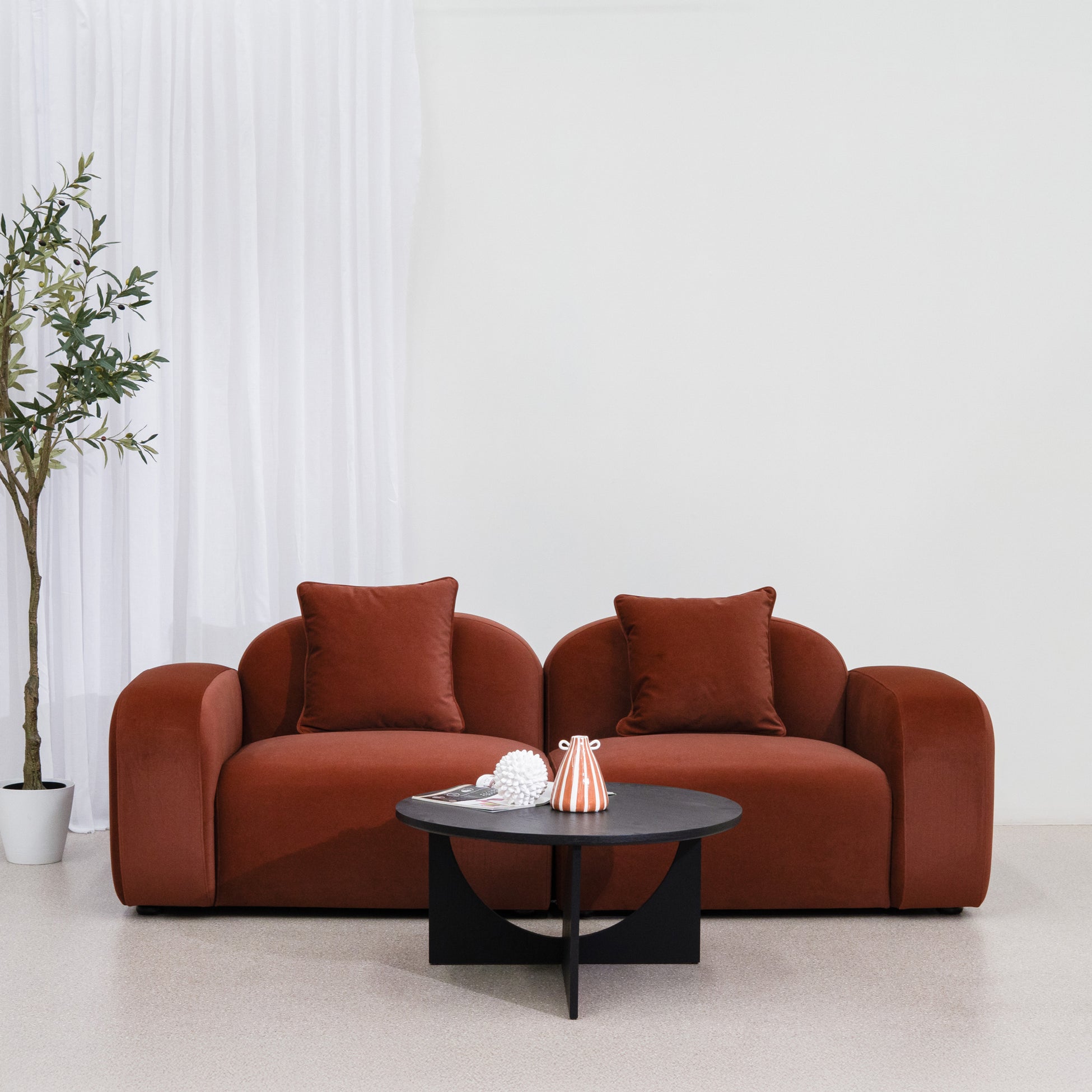 Soma 3 Seater Sofa - Umber Orange | Interior Secrets