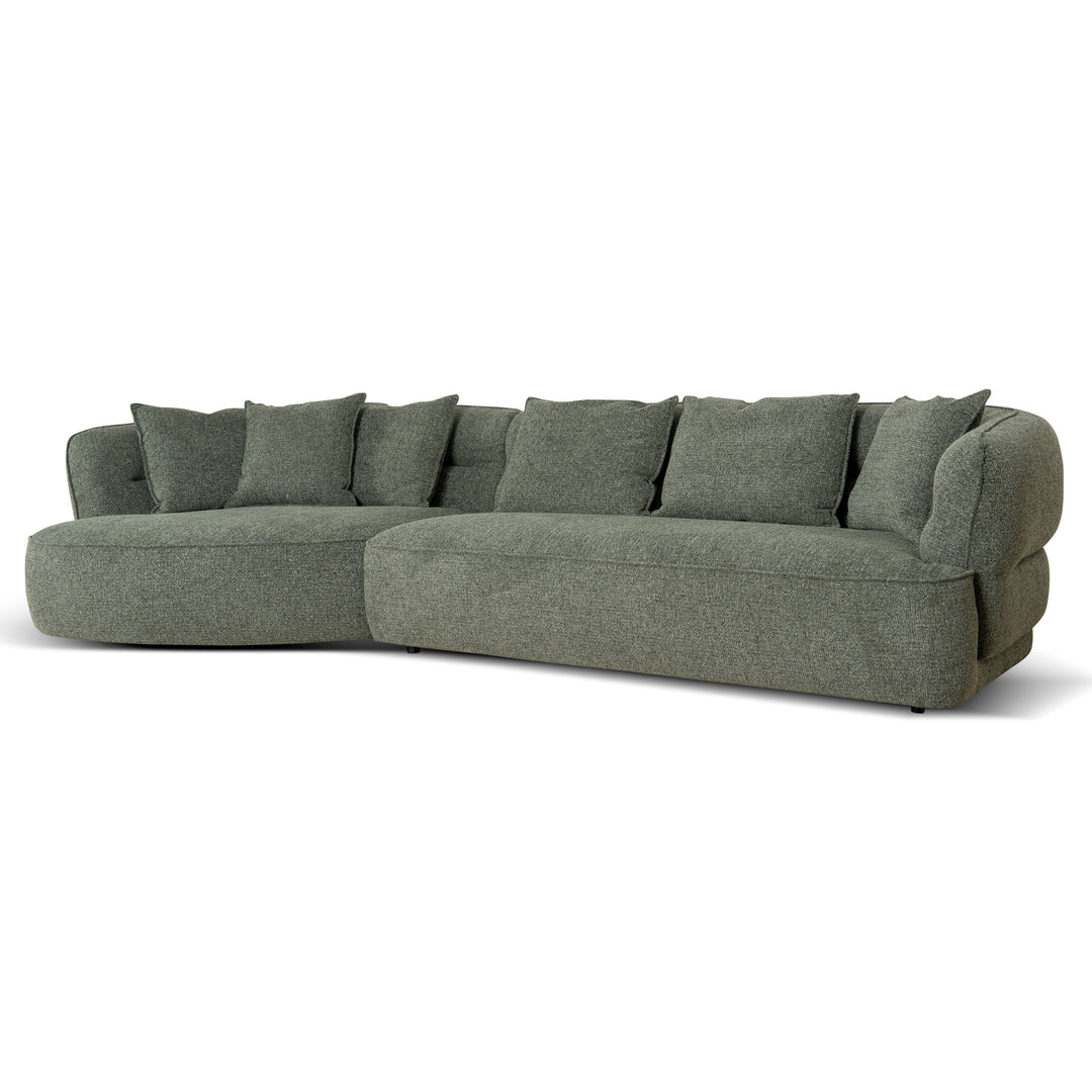 Rowe Left Chaise Sofa - Coral Dark Green | Interior Secrets