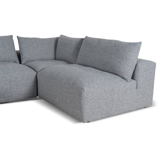 Oliver Modular Chaise Fabric Sofa - Glacier Grey | Interior Secrets
