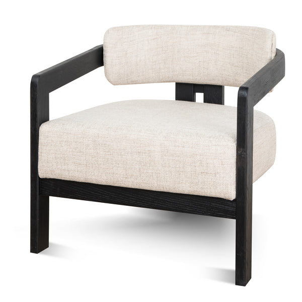 Ex Display - Malene Black Armchair - Linen | Interior Secrets