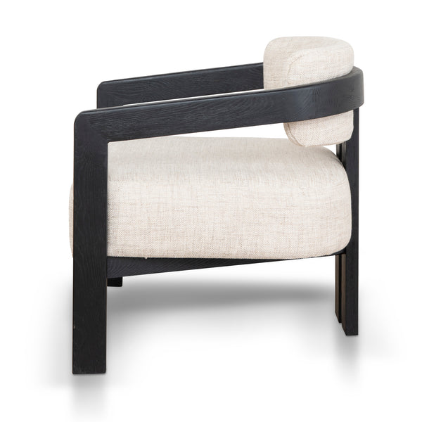 Ex Display - Malene Black Armchair - Linen | Interior Secrets