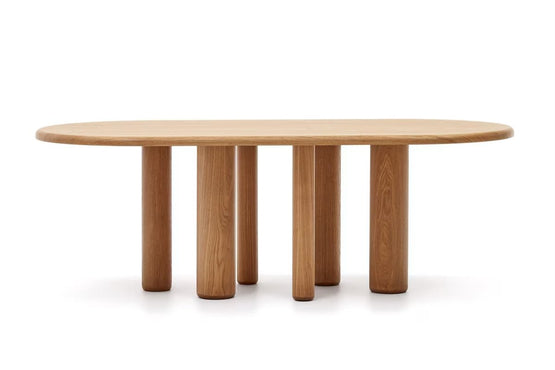 Nailem 2.2m Oval Ash Wood Dining Table - Natural | Interior Secrets
