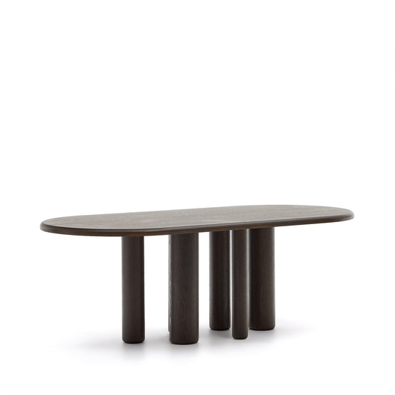 Nailem 2.2m Oval Ash Wood Dining Table - Dark Chocolate | Interior Secrets