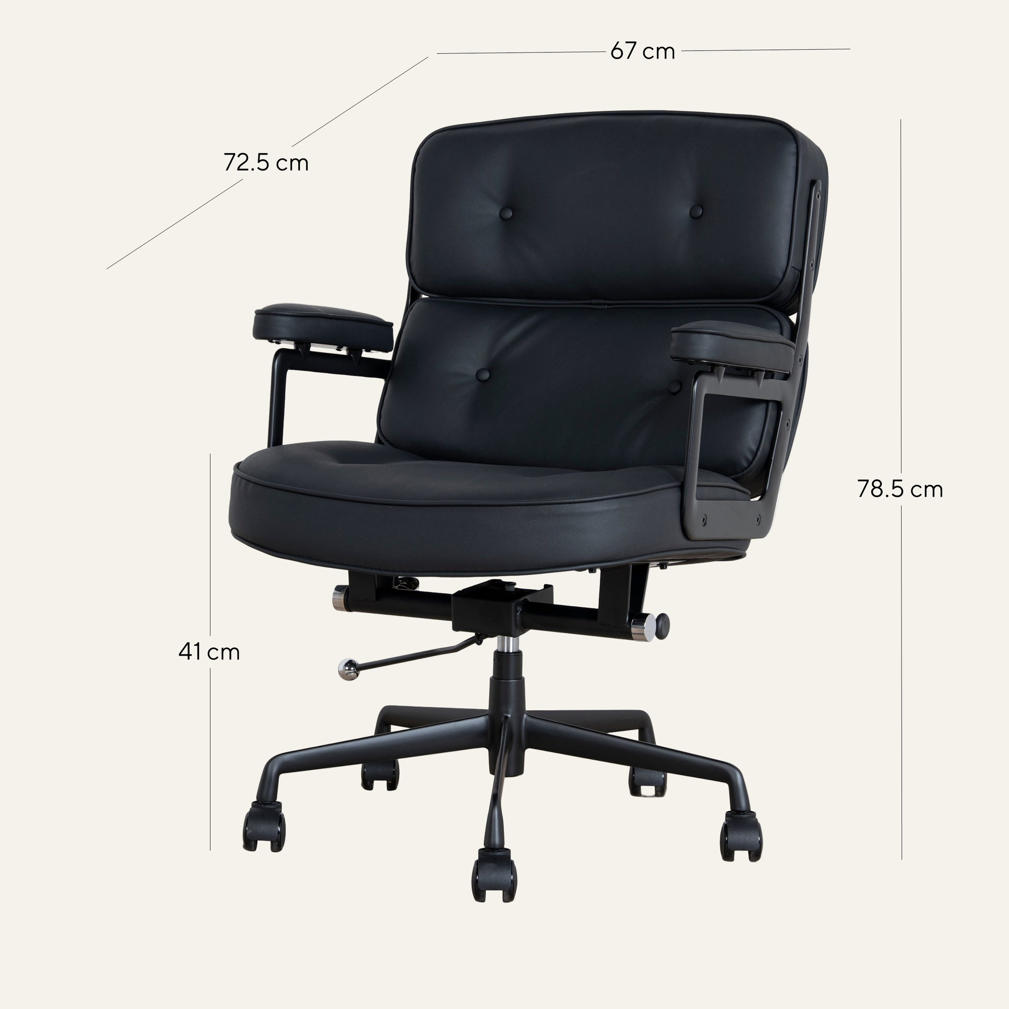 Ex Display - Monroe Office Chair - Full Black | Interior Secrets