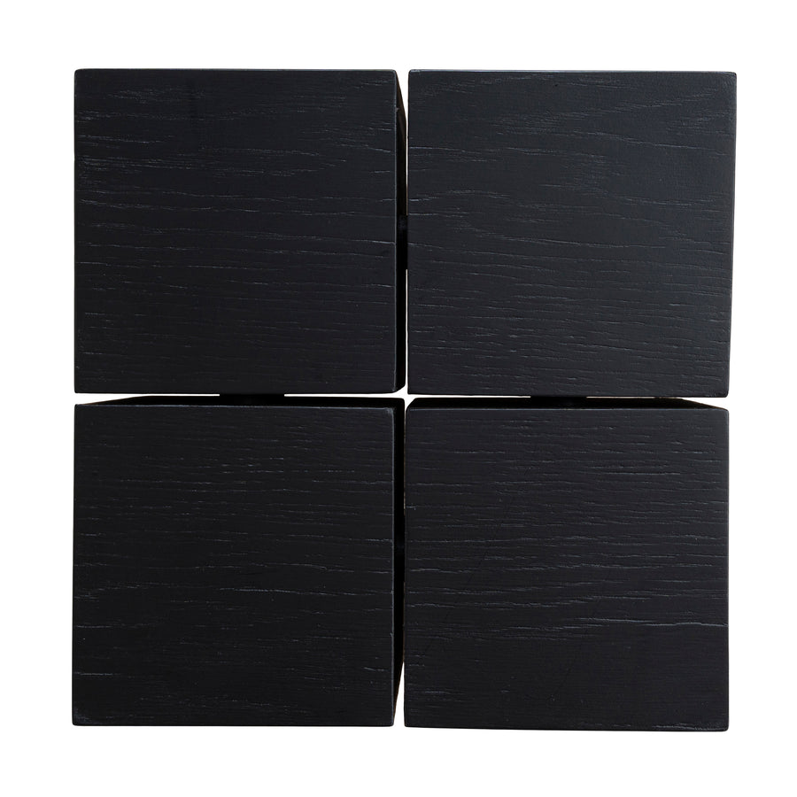 Velour 27cm Square Side Table - Full Black | Interior Secrets