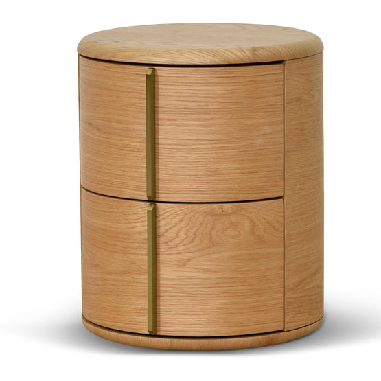 Leonard 46cm Round Bedside Table - Natural | Interior Secrets