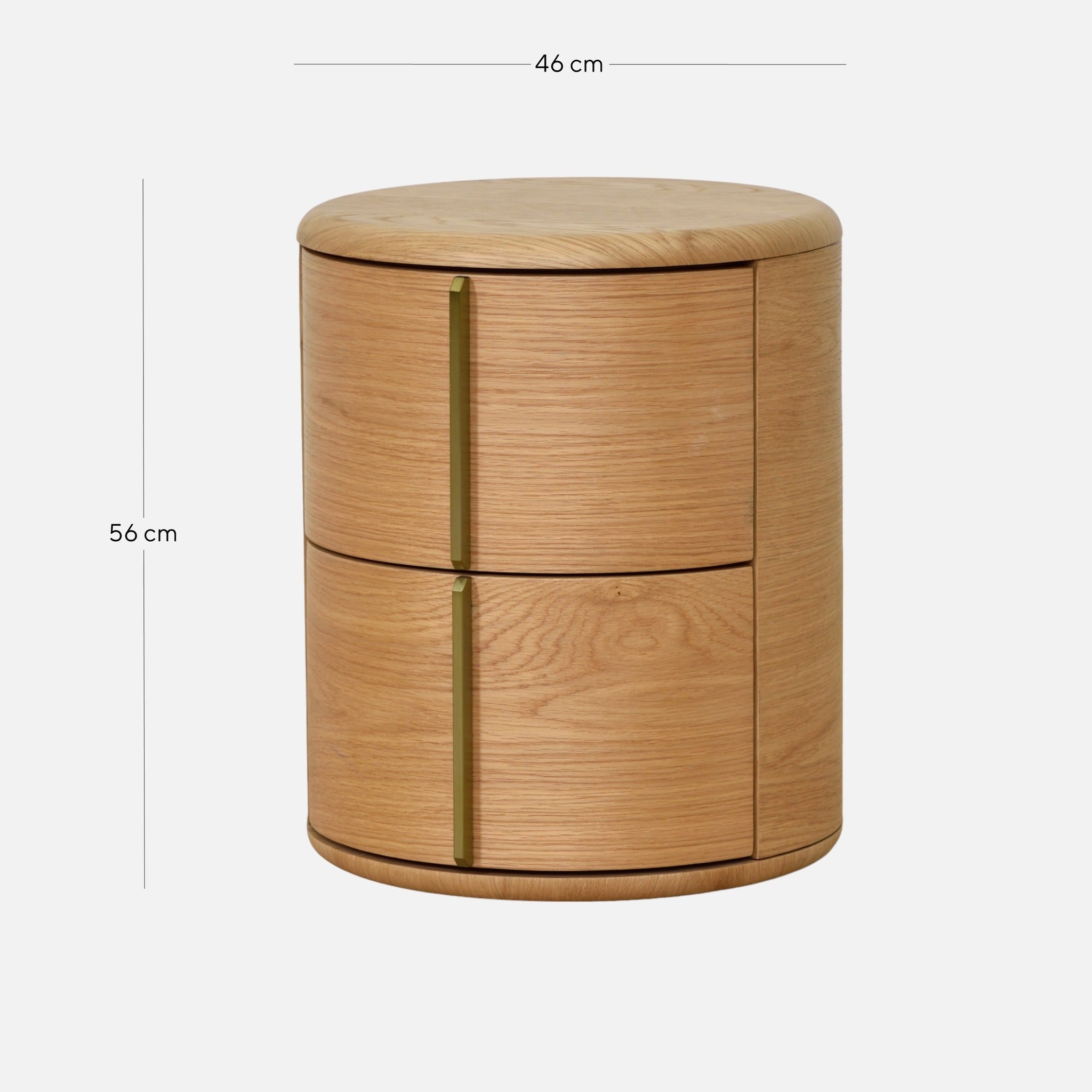 Leonard 46cm Round Bedside Table - Natural | Interior Secrets
