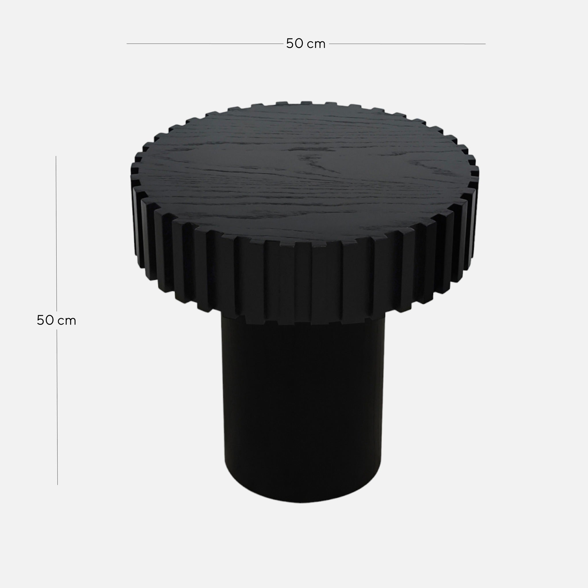Alfaro 50cm Round Side Table - Full Black | Interior Secrets