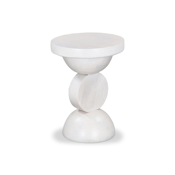 Dima 38cm Round Side Table - Cafe White | Interior Secrets
