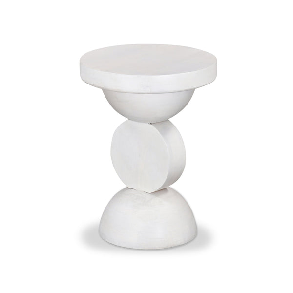 Dima 38cm Round Side Table - Cafe White | Interior Secrets