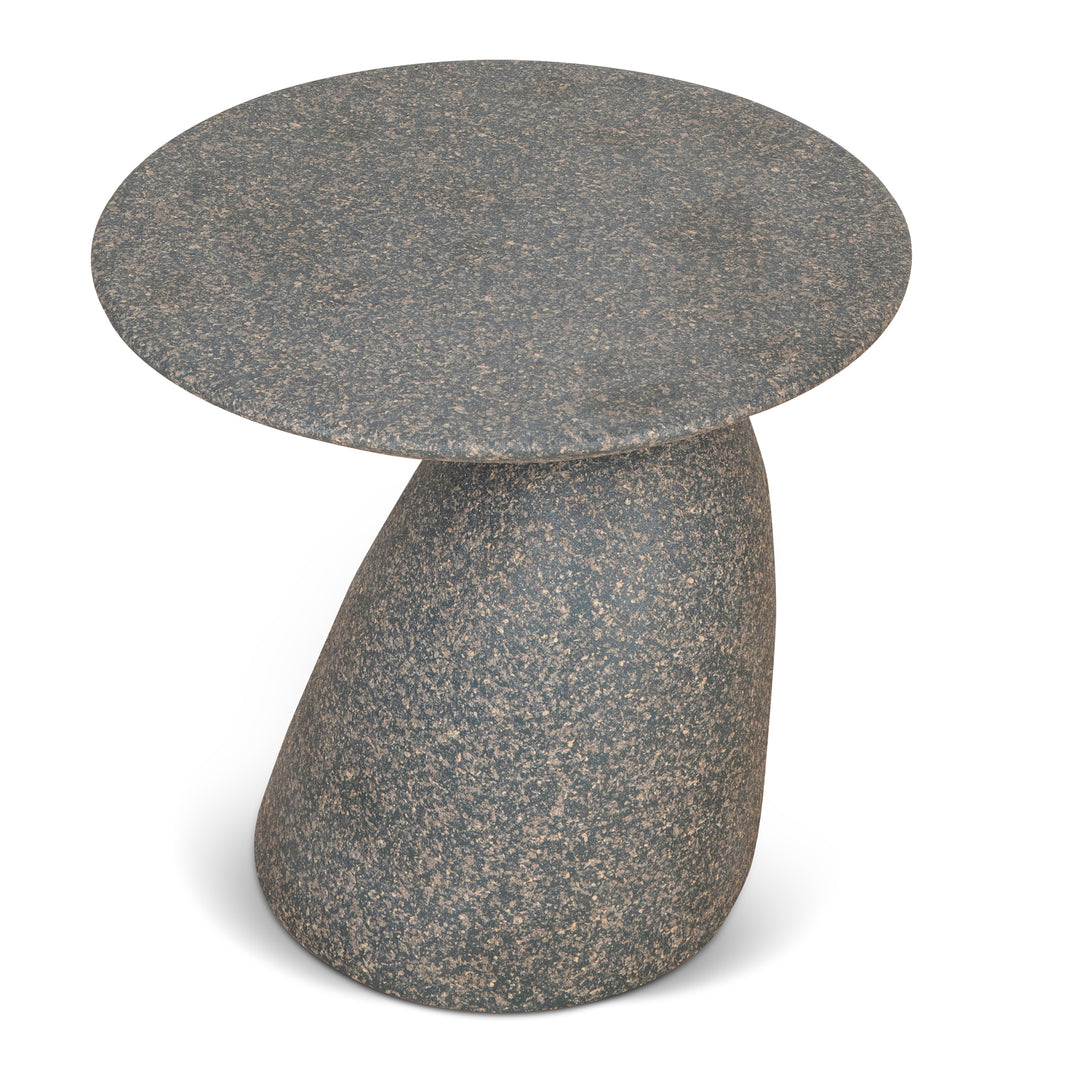 Almas 60cm Fibre Glass Side Table - Charcoal Latte | Interior Secrets
