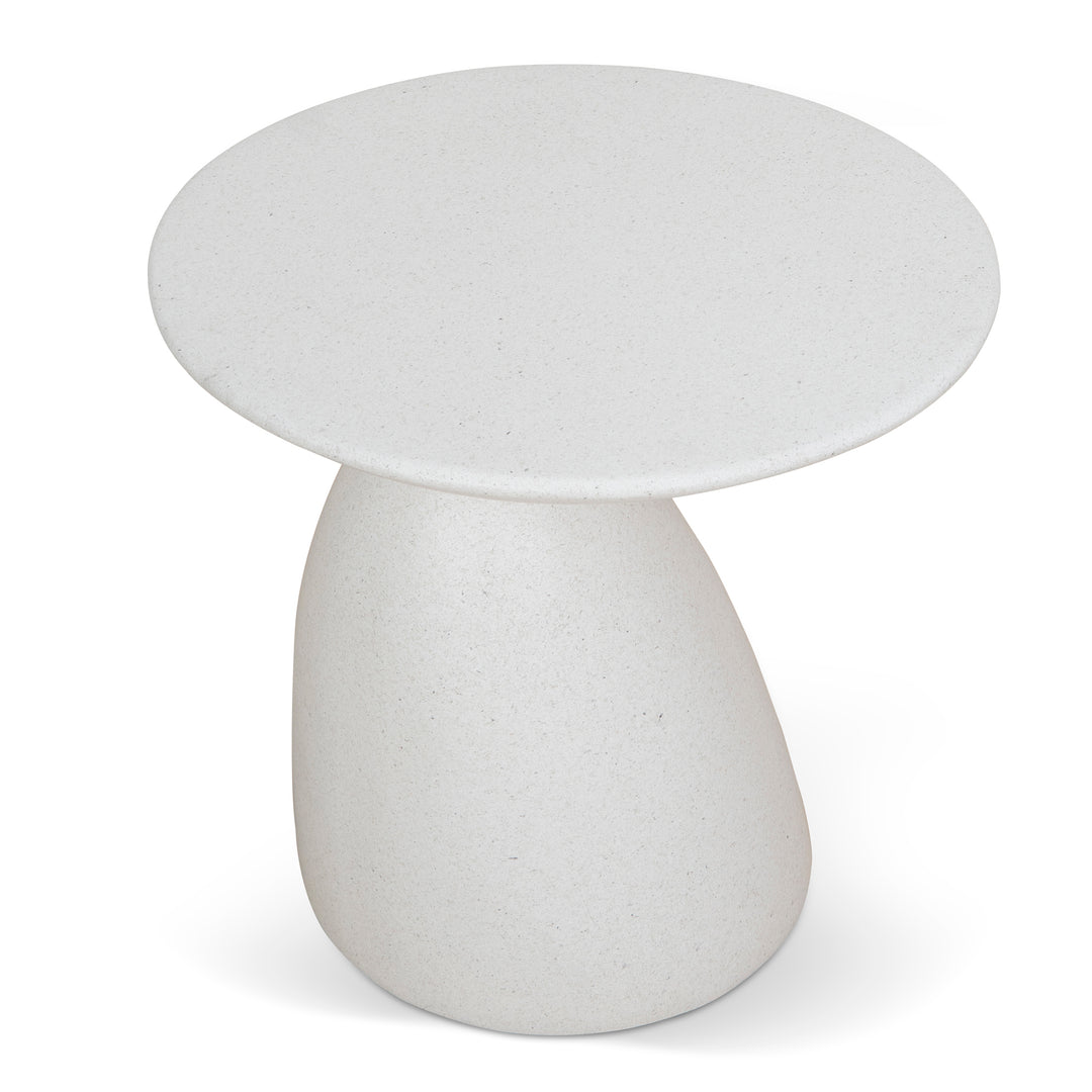 Almas 60cm Fibre Glass Side Table - White | Interior Secrets