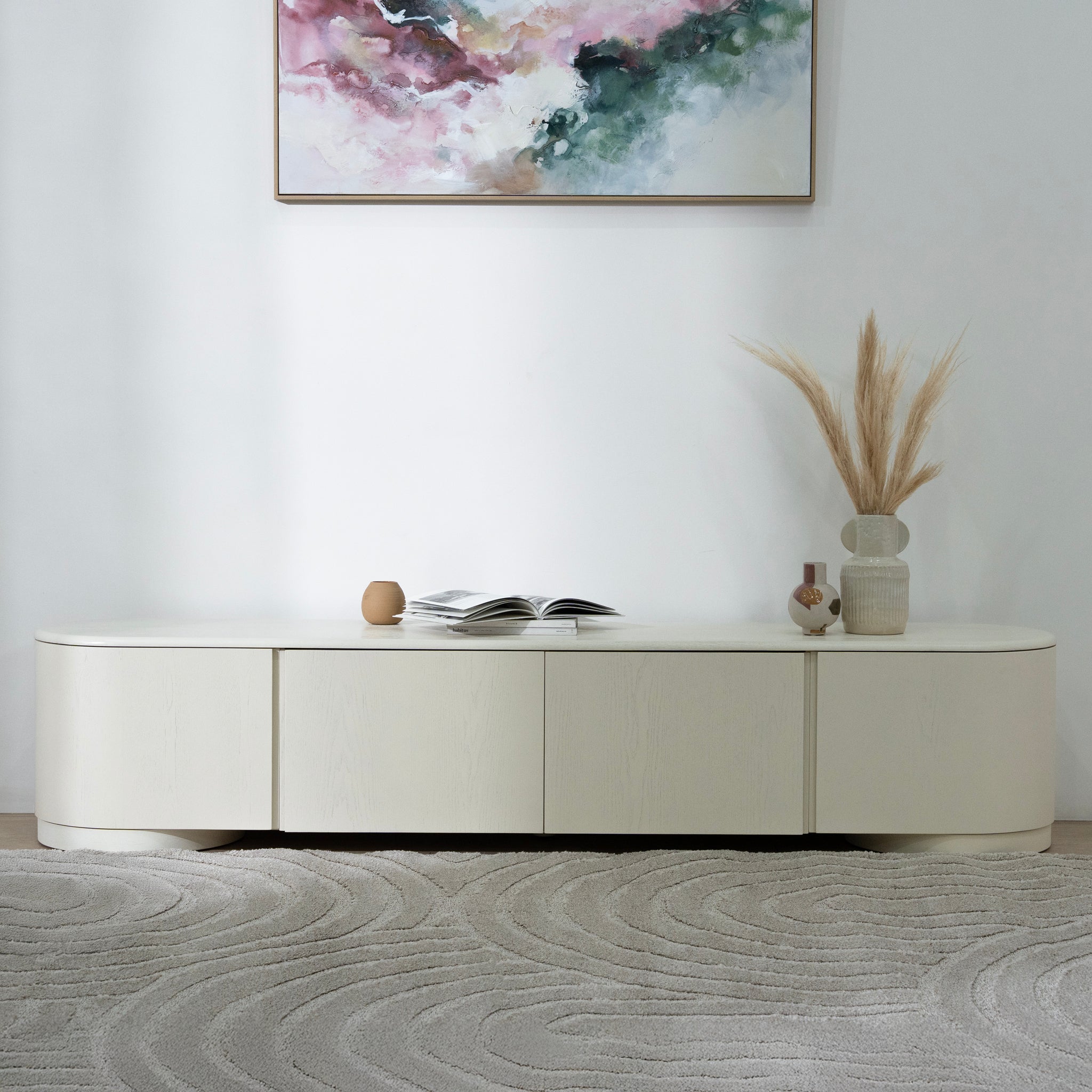 Anja 2.2m TV Entertainment Unit - Ivory Oat | Interior Secrets