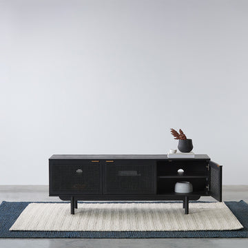 Benitez 1.7m ELM TV Entertainment Unit - Full Black | Interior Secrets