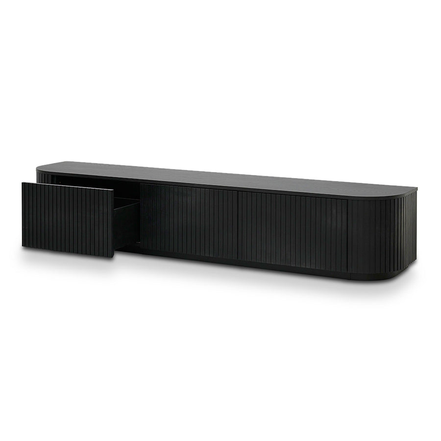 Marty 2.4m Entertainment TV Unit - Full Black Oak | Interior Secrets