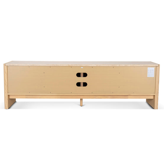 Linden 2.1m Travertine Top TV Entertainment Unit - Creme Ash | Interior ...
