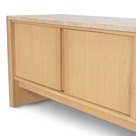 Linden 2.1m Travertine Top TV Entertainment Unit - Creme Ash | Interior ...
