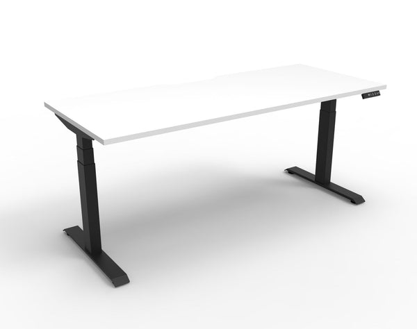 Boost Plus 1.8m Single Sided Workstation - White & Black | Interior Secrets