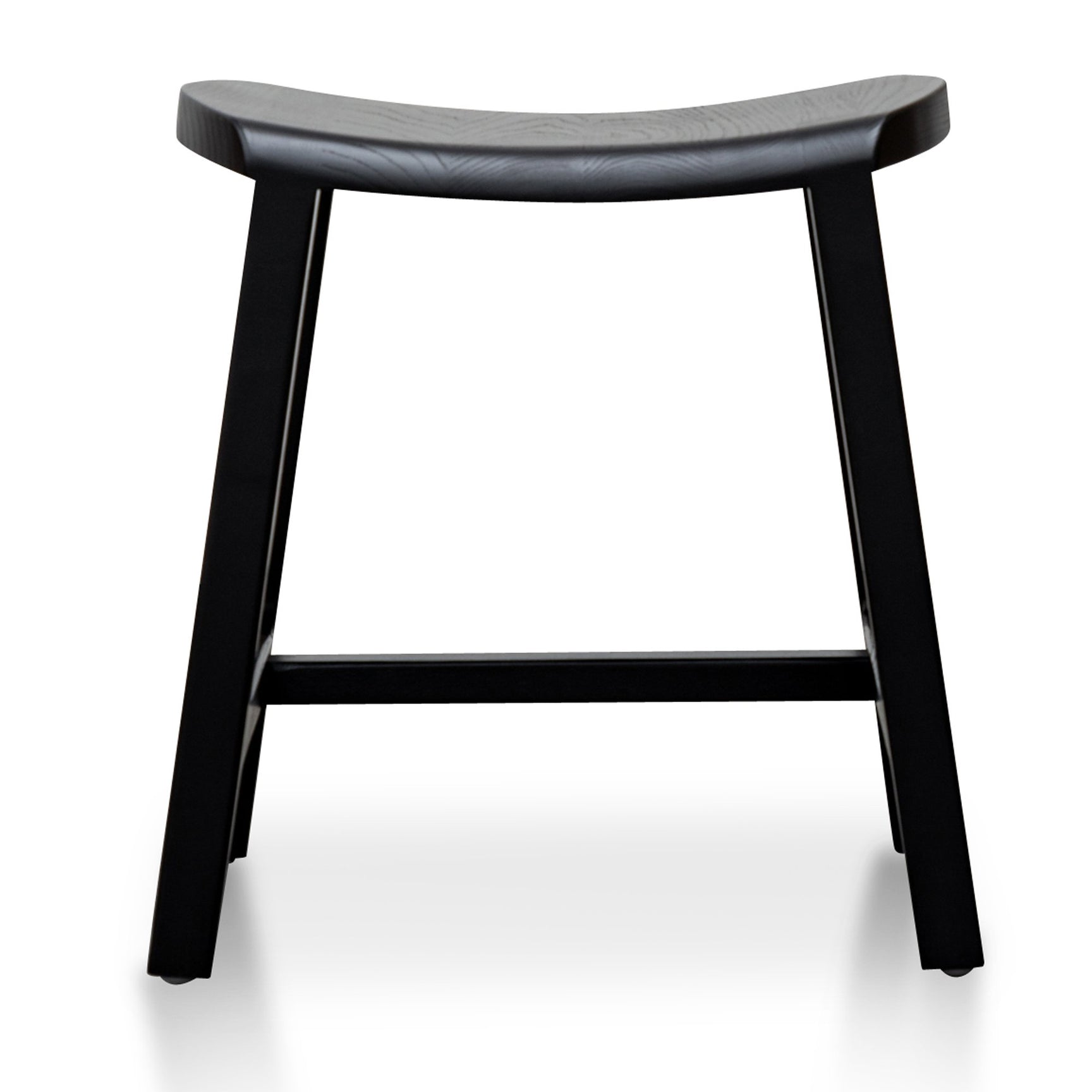 Judy 45cm Ash Wood Low Stool - Black | Interior Secrets