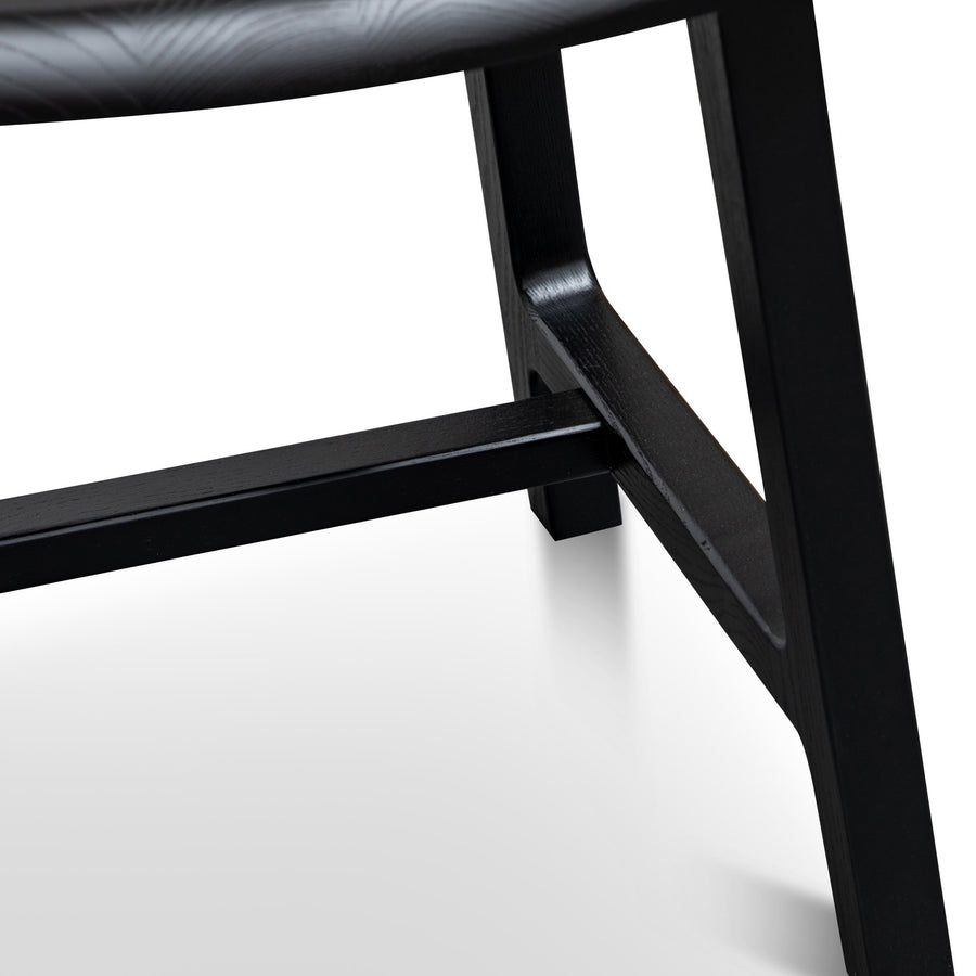 Judy 45cm Ash Wood Low Stool - Black | Interior Secrets