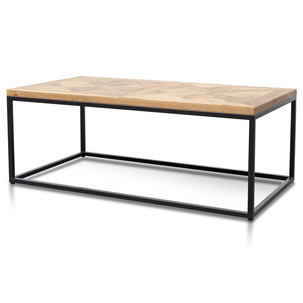 Percy 114cm Coffee Table - European Knotty Oak and Peppercorn ...
