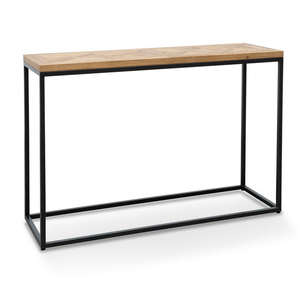 Percy Console Table - European Knotty Oak and Peppercorn | Interior Secrets