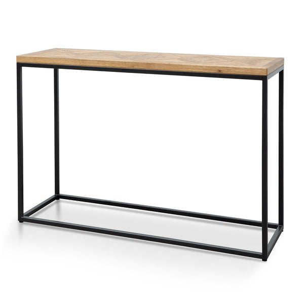 Percy Console Table - European Knotty Oak and Peppercorn | Interior Secrets