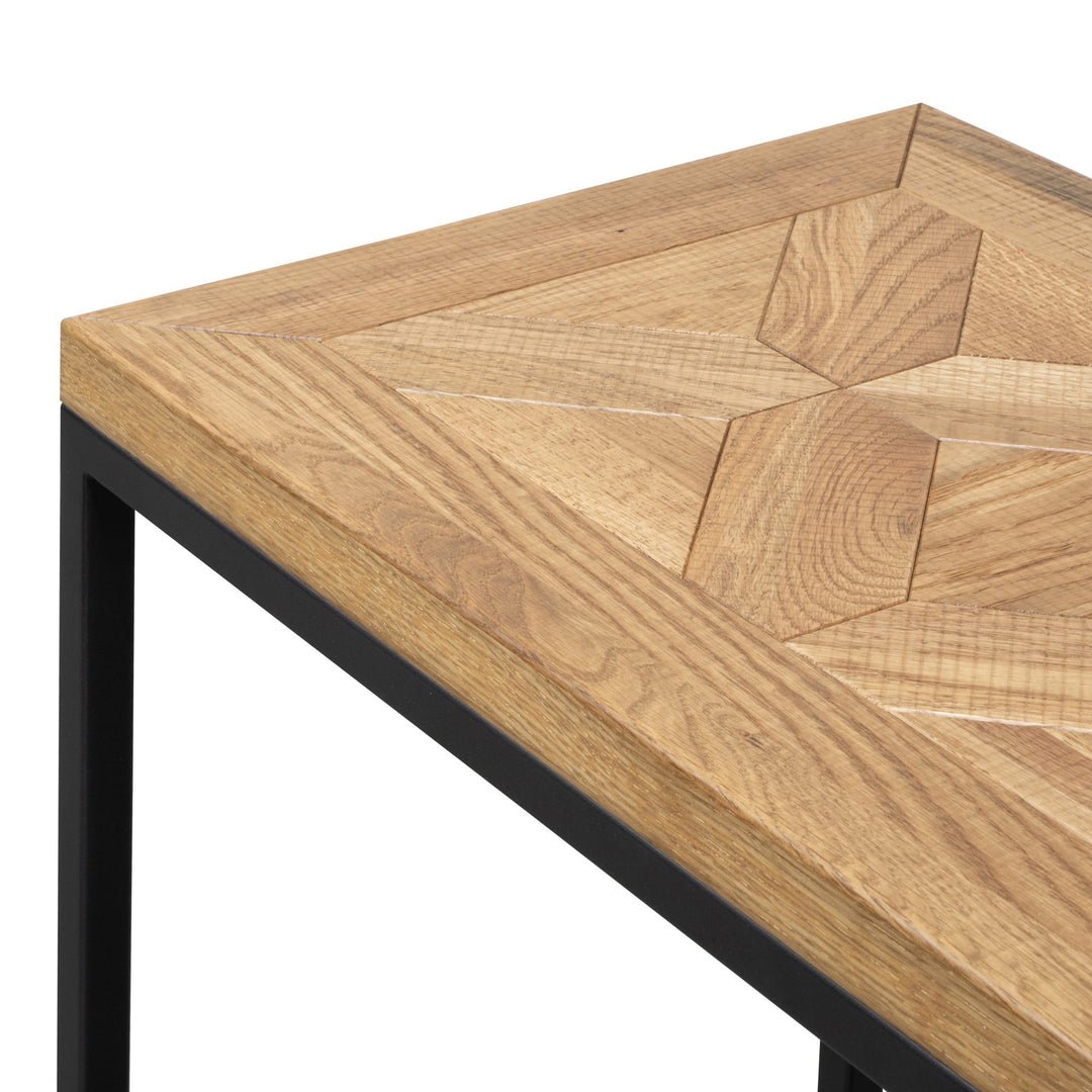 Percy Console Table - European Knotty Oak and Peppercorn | Interior Secrets