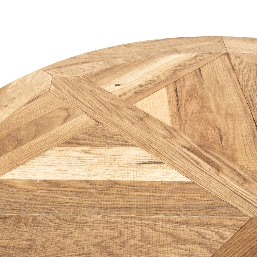 Percy 125cm Round Dining Table - European Knotty Oak and Pepper ...