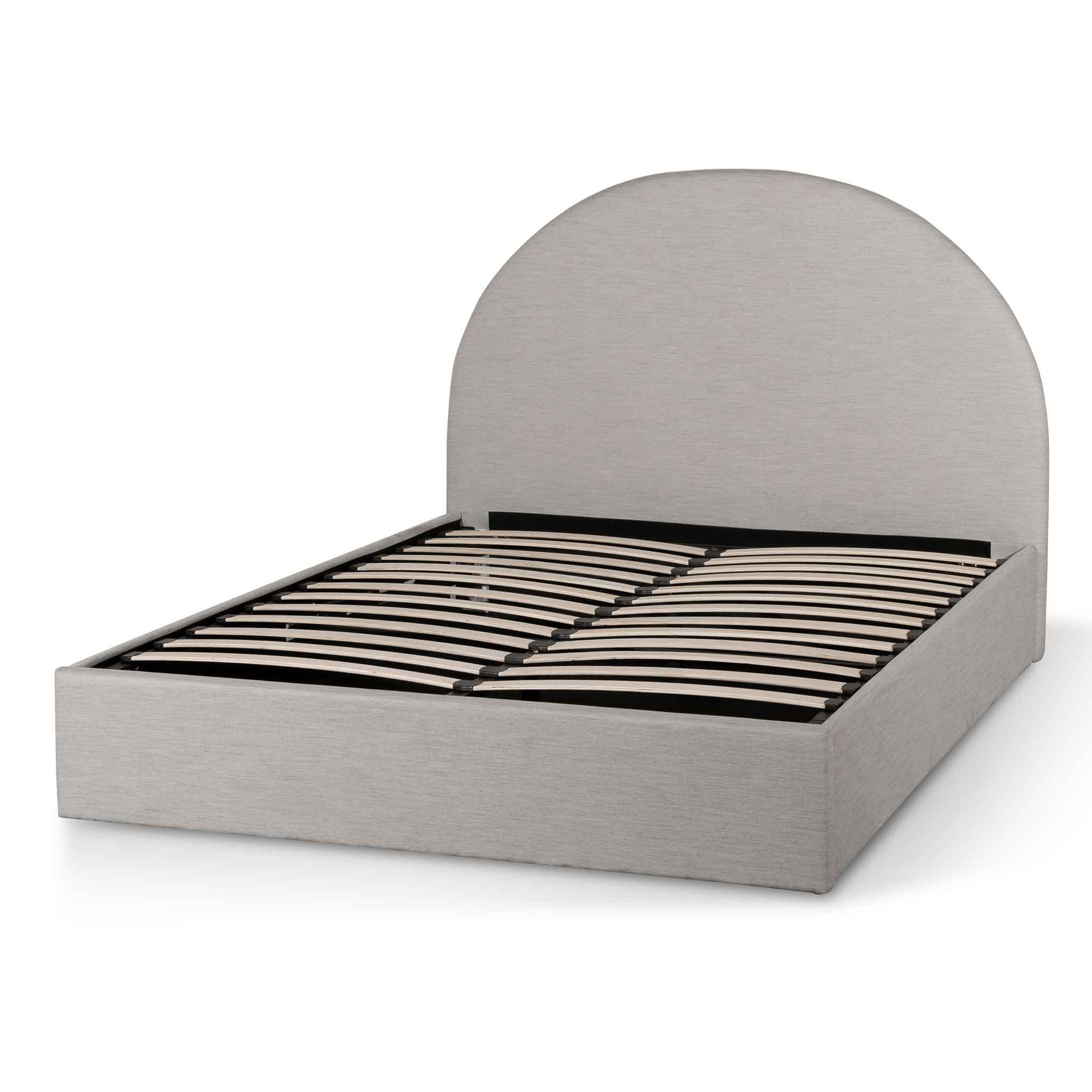 Antonia Fabric Queen Bed - Pearl Grey with Storage | Interior Secrets