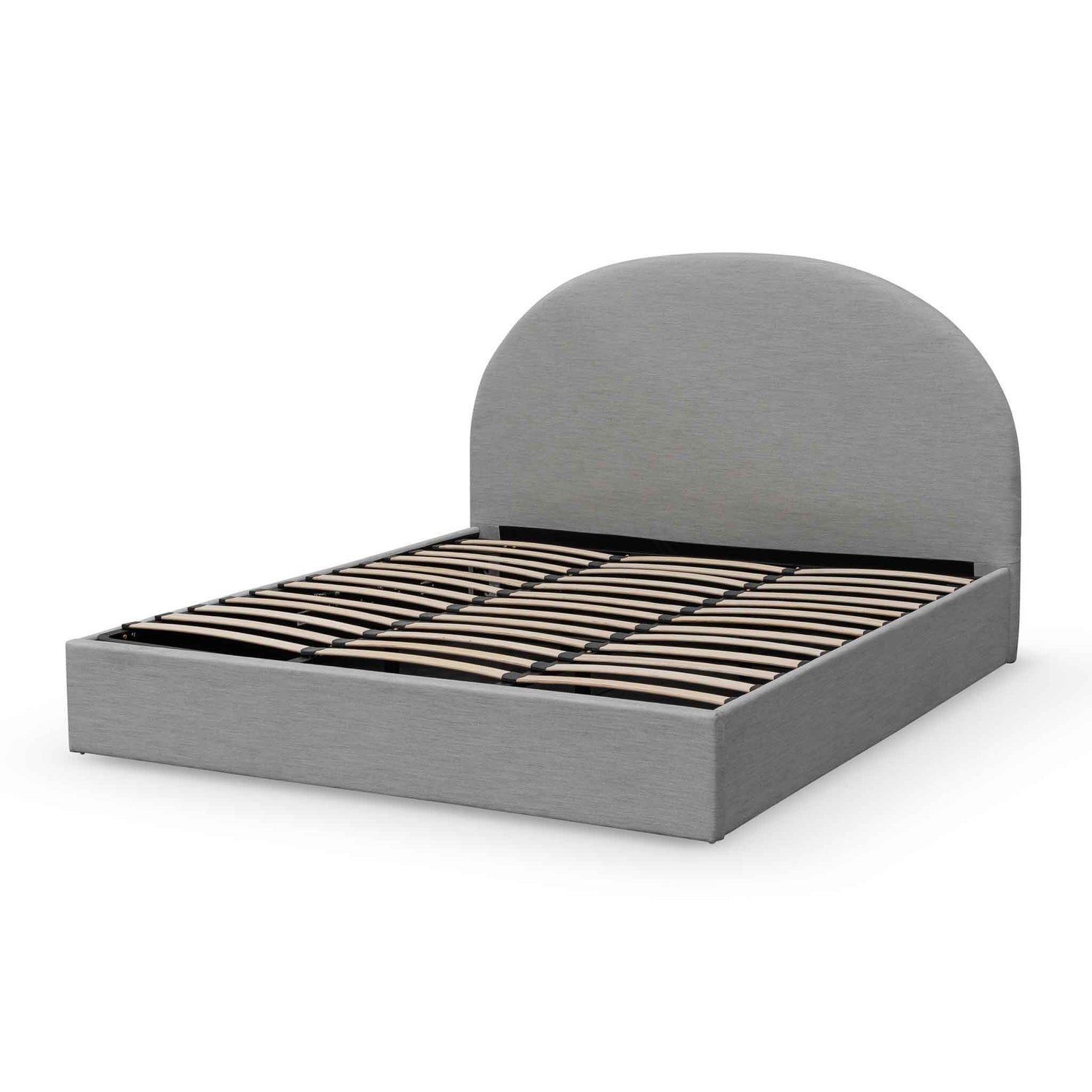 Antonia Fabric King Bed - Pearl Grey with Storage | Interior Secrets