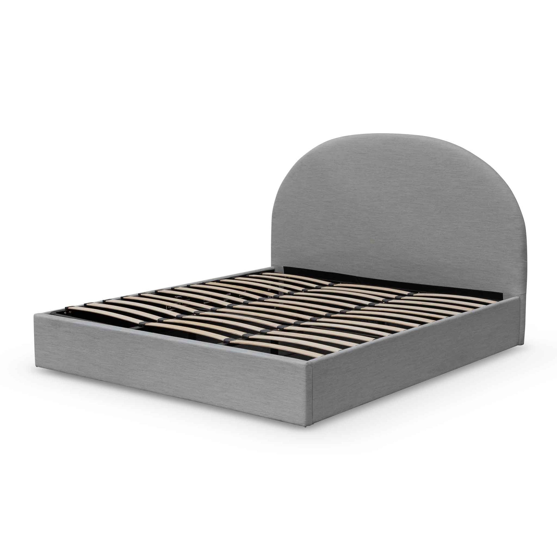 Antonia Fabric King Bed - Pearl Grey with Storage | Interior Secrets