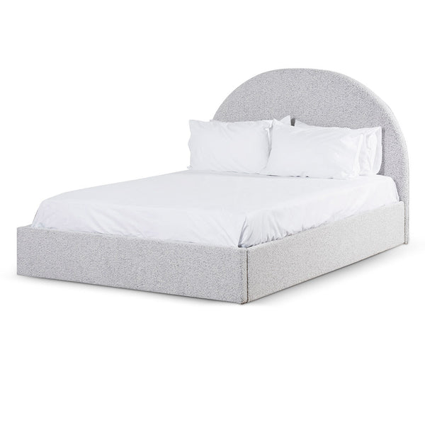 Antonia King Bed Frame - Cloudy Pepper Boucle with Storage | Interior ...