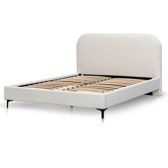 Meredith King Bed Frame - Cream White | Interior Secrets