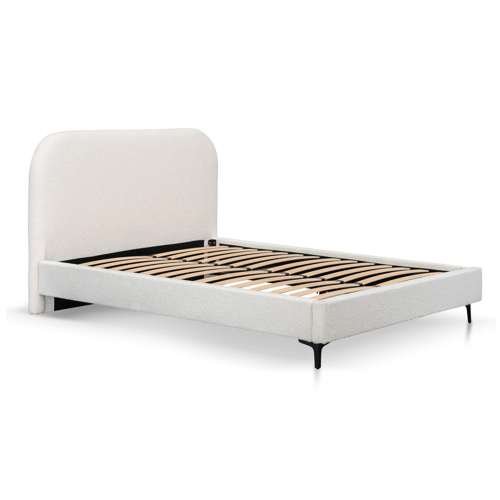 Meredith King Bed Frame - Cream White | Interior Secrets