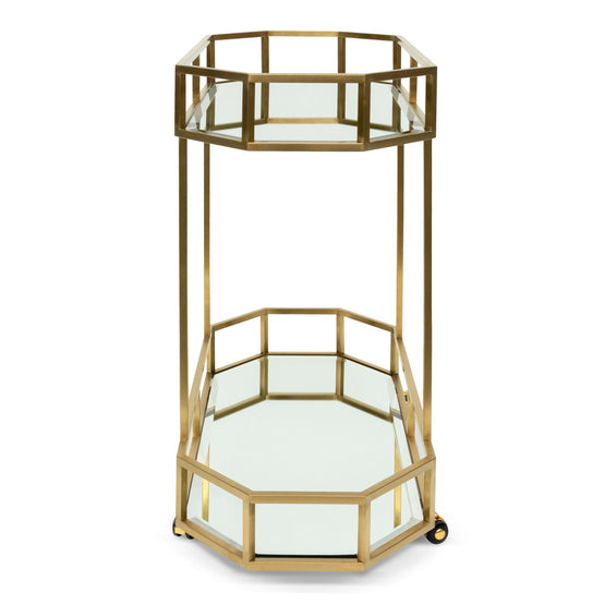 Reggie Bar Cart - Mirror and Gold Base | Interior Secrets
