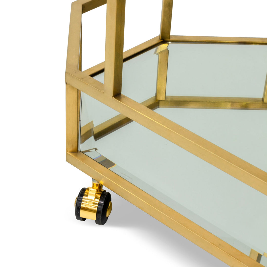 Reggie Bar Cart - Mirror and Gold Base | Interior Secrets