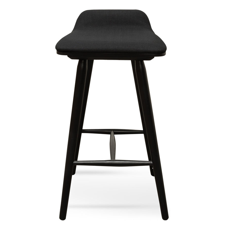 Ex Display - Finn 65cm Fabric Bar Stool - Black | Interior Secrets