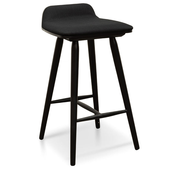 Ex Display - Finn 65cm Fabric Bar Stool - Black | Interior Secrets