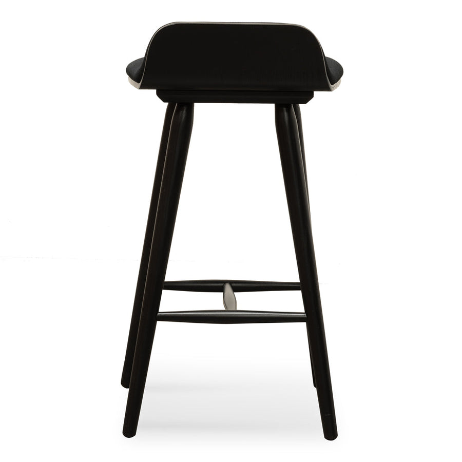 Ex Display - Finn 65cm Fabric Bar Stool - Black | Interior Secrets