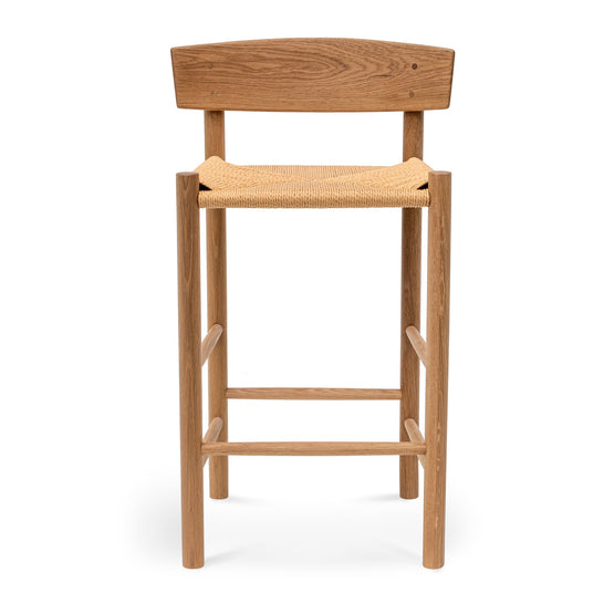 Erika 65cm Bar Stool - Natural with Back Rest | Interior Secrets