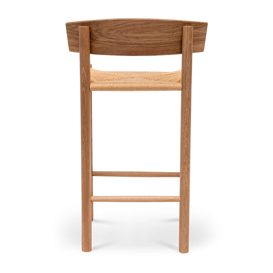 Erika 65cm Bar Stool - Natural with Back Rest | Interior Secrets