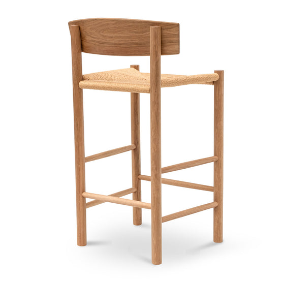 Erika 65cm Bar Stool - Natural with Back Rest | Interior Secrets