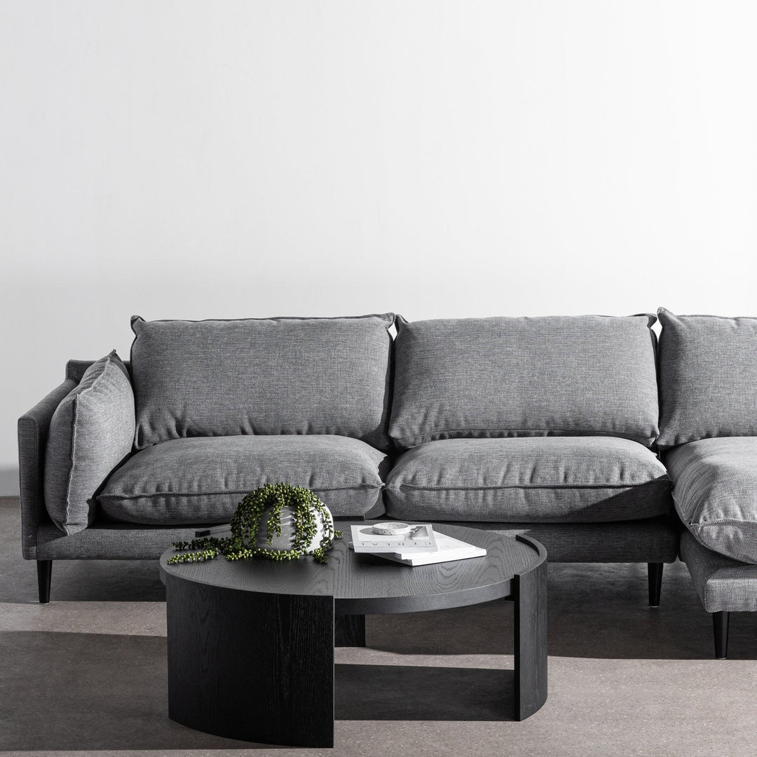 Tamera 100cm Wooden Round Coffee Table - Black | Interior Secrets