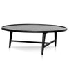 Brenda 1.1m Wooden Round Coffee Table - Black | Interior Secrets