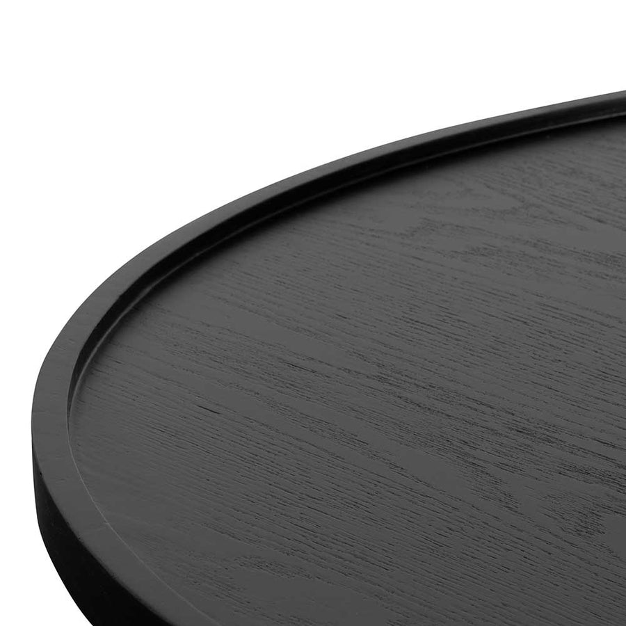 Brenda 1.1m Wooden Round Coffee Table - Black | Interior Secrets